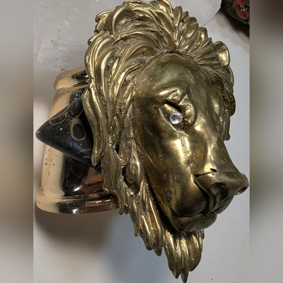 Wendy Gell lion | Jewelry | Wendy Gell Massive Lion Head With Jeweled ...